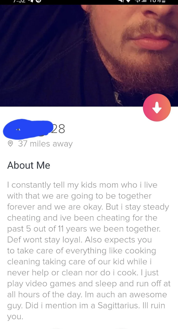 23 Disturbing Bios People Actually Posted On Their Dating App Profiles ...