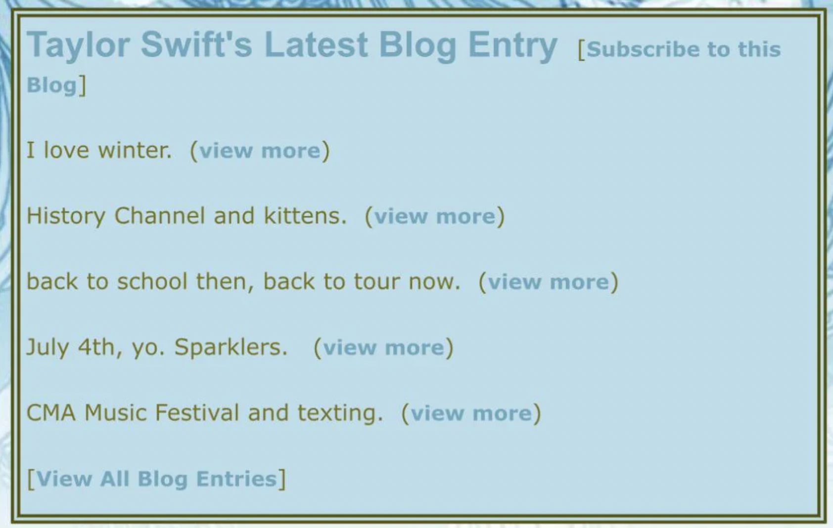 20 Old Taylor Swift MySpace Posts She Might Regret | eBaum's World
