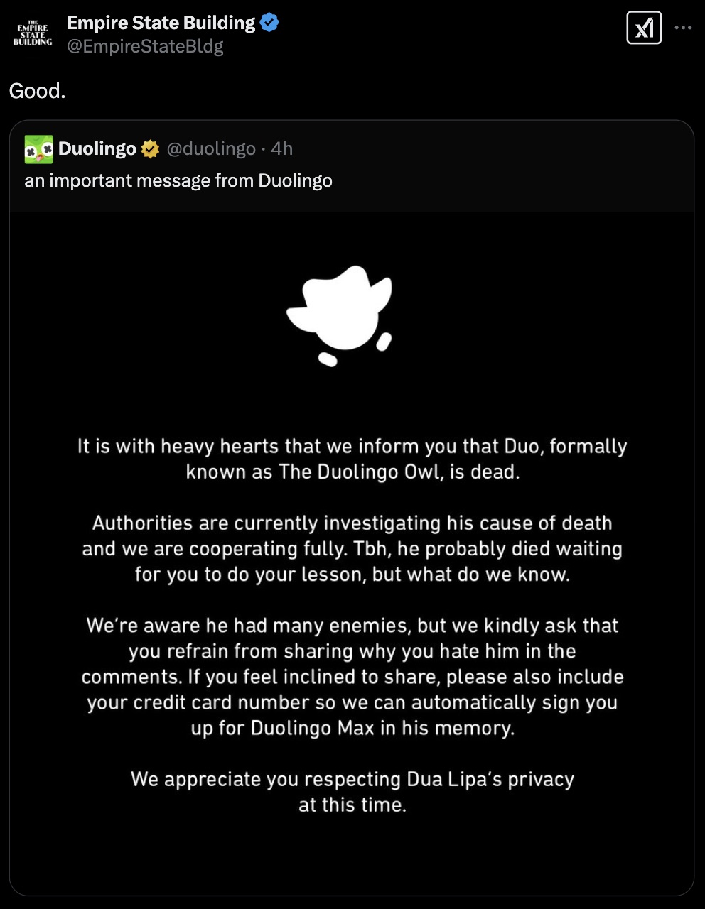 28 of the Best Dunks on Duolingo for Murdering Its Owl as a Marketing ...