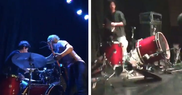 Drunk Drummer Can't Keep Up So His Band Destroys His Kit - Facepalm ...