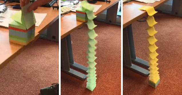 Post-It Note Slinky Is Oddly Satisfying To Watch - Ftw Video | eBaum's ...