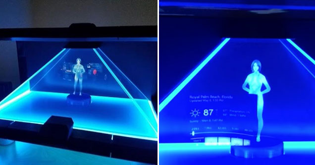 Guy Creates Amazing Cortana Hologram For Home Use - Wow Video | eBaum's ...