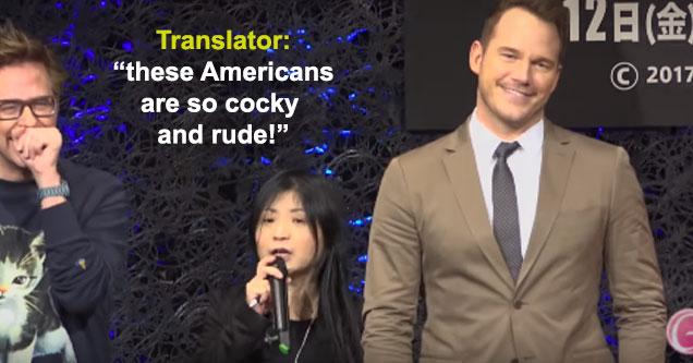 Chris Pratt Trolls A Translator During A Press Conference - Video ...