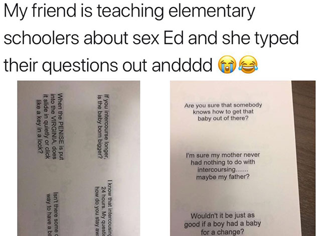 Real Sex Ed Questions That Will Make Your Head Explode - Funny Gallery ...