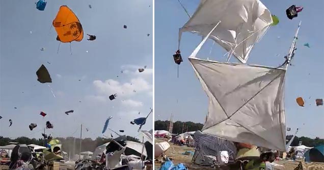 Mind-Blowing Vortex Ruins Everyone's Music Festival Camp - Wow Video ...