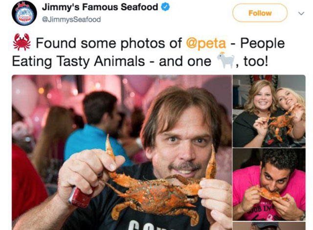 Jimmy's Famous Seafood Just F**king Rekt PETA On Twitter - Ftw Gallery ...