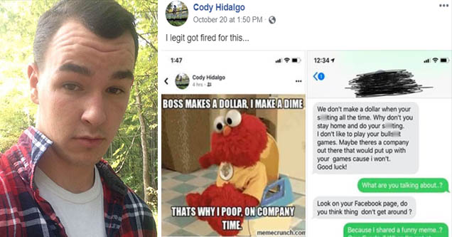 Guy Gets Fired by A**Hole Boss for Sharing a Meme About Pooping at Work ...