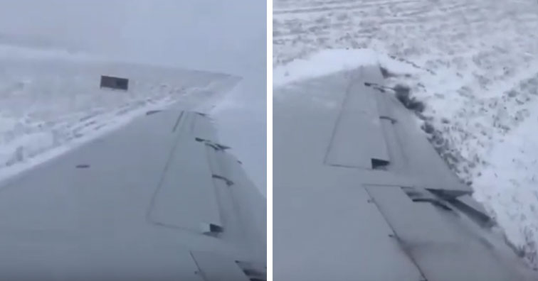 Plane Skids Off The Frozen Runway At Chicago's O'Hare Airport - Wow ...