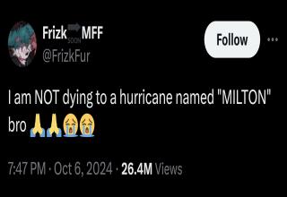 34 Hurricane Milton Tweets and Memes to Blow You Away - Funny Gallery ...