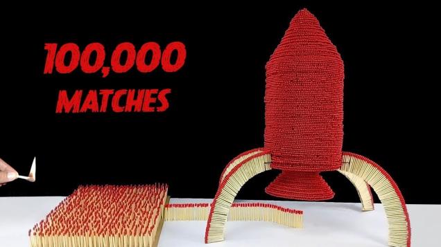 100,000 MATCHES SPACE ROCKET! - Wow Video | eBaum's World