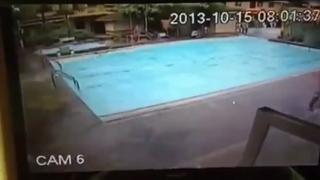 Pool tsunami when earthquake hits the pool caught at CCTV - Video ...